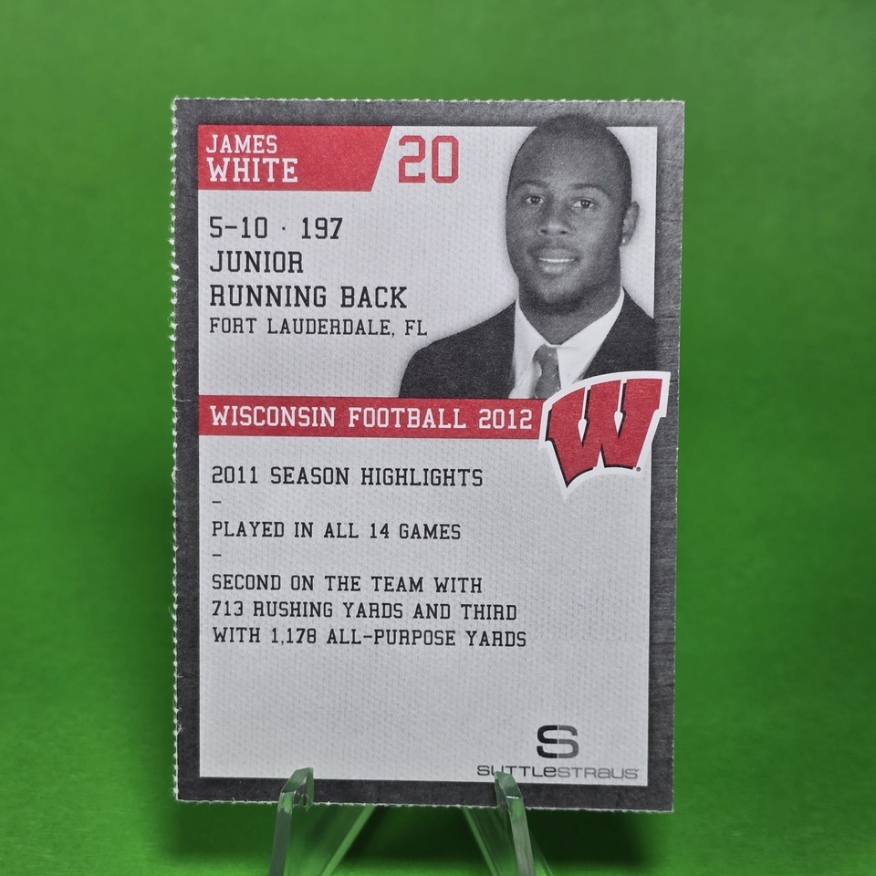 James White Autograph Police Wisconsin Badgers Autographed Signed On ...