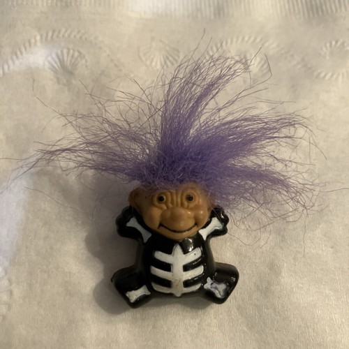 Vintage Halloween Skeleton Costume Troll Lapel Pin By Russ Purple Hair ...