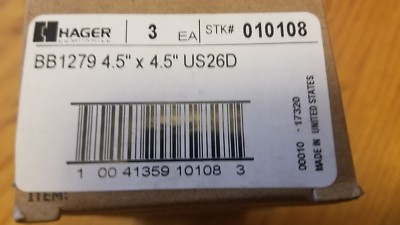 HAGER BB1279 4.5 x 4.5 US26D HINGES | eBay