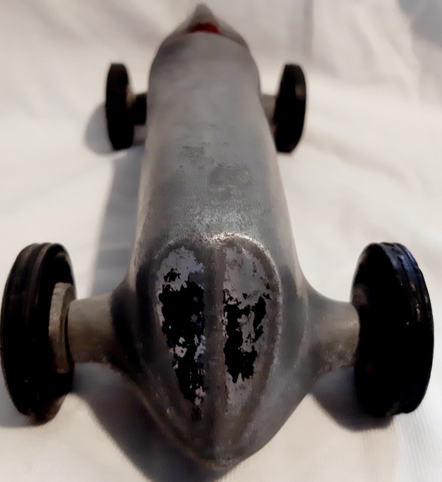 RARE ANTIQUE VINTAGE CAST ALUMINUM INDY 500 TOY RACE CAR 8.5" Circa ...
