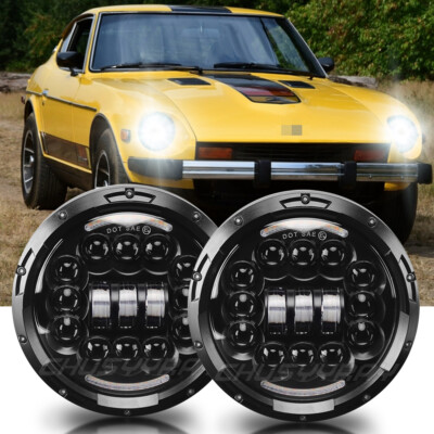 2x 7" Round LED Headlights DRL Fit Datsun 240z 260z 280z 280zx 1600 ...