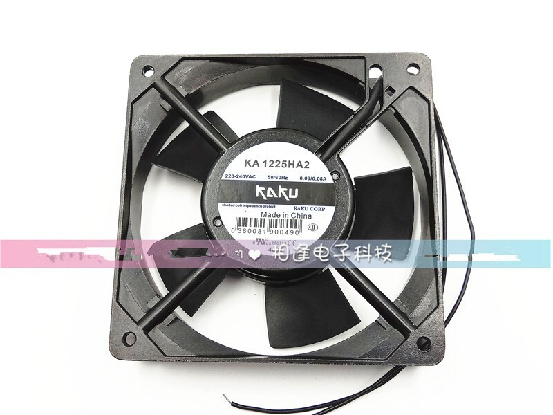 1 PCS KAKU Fan KA1225HA2 AC 220V 0.09A 12025 12cm 2 Wire Aluminum frame ...