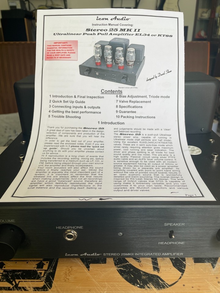 ICON AUDIO STEREO 25 MK II KT88 INTEGRATED AMPLIFIER | eBay UK