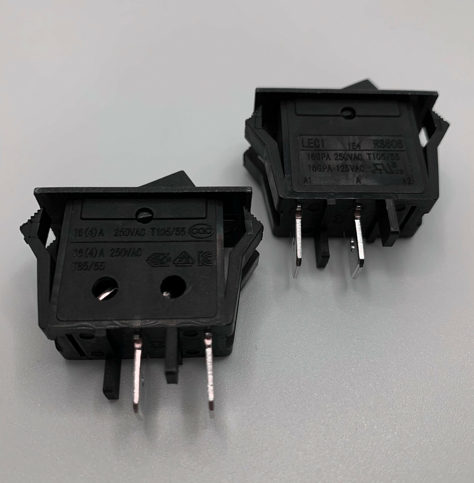 1PCS LECI RS606A-1010012BBB Rocker Switch 2Pin 2Pillar 2Positon T105/55 ...