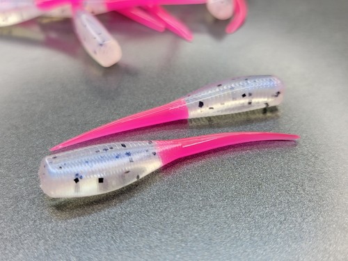 (24) 2" SLAB HUNTER "MonkMlk/Hot Pink" GRUBS BAIT JIGS CRAPPIE PANFISH ...