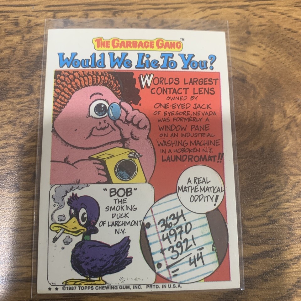 1987 Topps Garbage Pail Kids Blazin’ Blake 359b/The Garbage Gang On ...