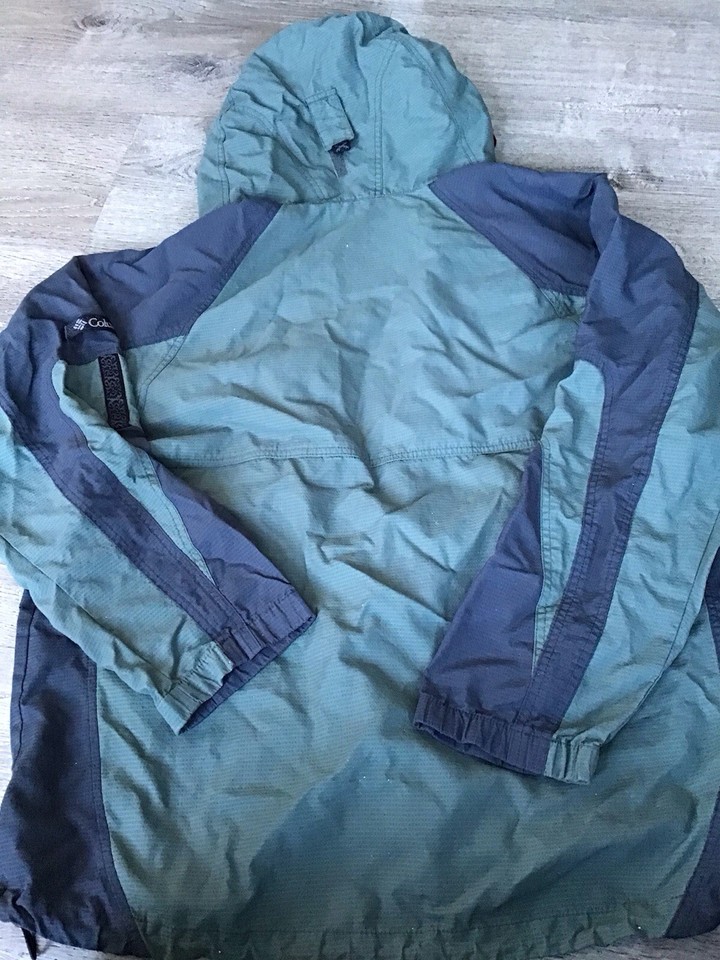 Vintage Columbia Jacket Mens L Large Gray Green Windbreaker Packable ...