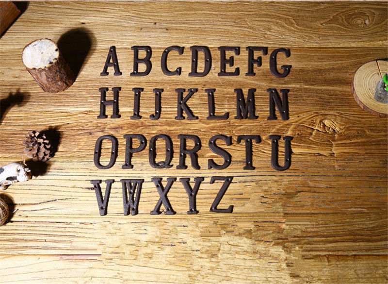 Retro Cast Wrought Iron Black Antique House Door Alphabet Letters ...