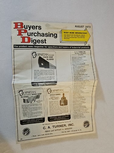 1973 August, Buyers Purchasing Digest, Tools And Supplies For Industry ...