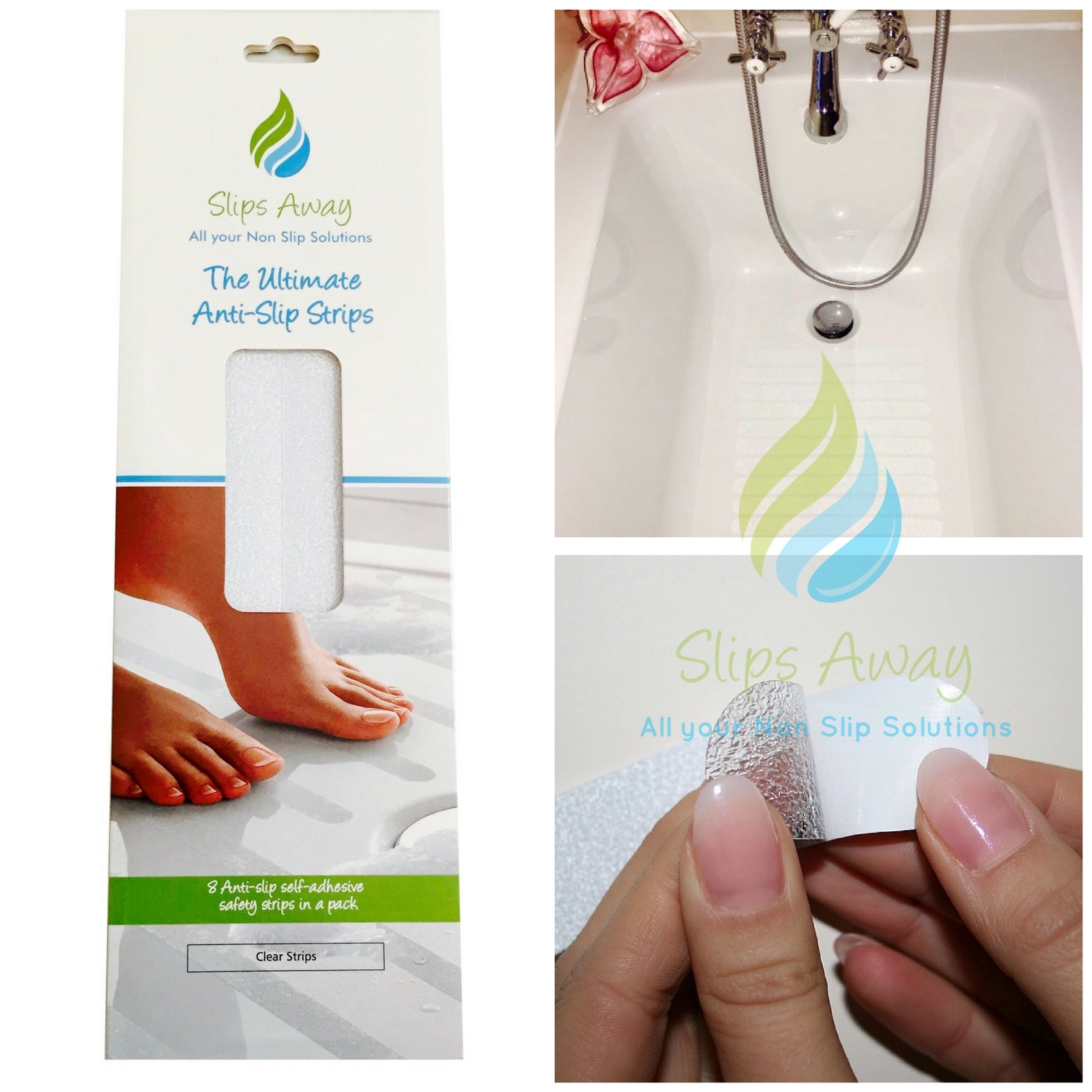 NON SLIP BATH STRIPS SHOWER SAFETY STICKERS ELDERLY DISABILITY MOBILITY ...