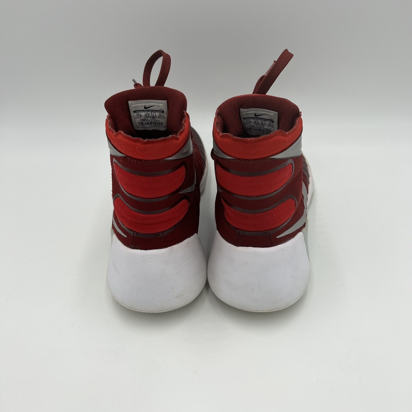 Nike Hyperdunk Retro 2015 Maroon and Silver High Top Basketball Shoes ...