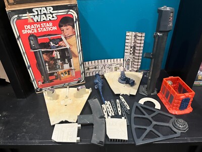 Vintage Star Wars Kenner Death Star Space Station Incomplete With Box ...