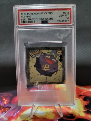 PSA 10 KOFFING G18 *POP 3* 1999 POKEMON STICKERS SERIES 1 RARE GOLD | eBay