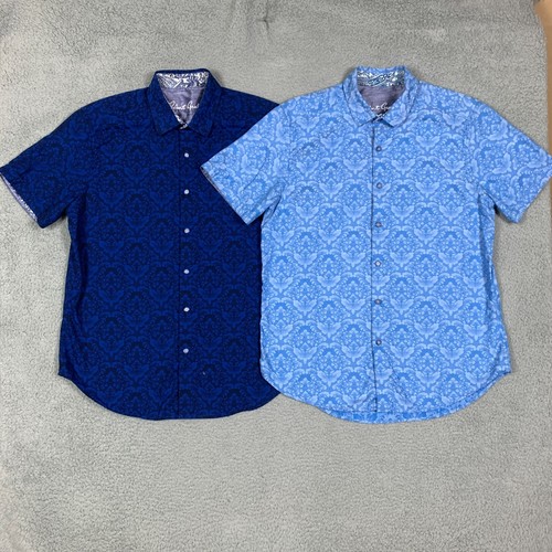 Lot of 2 Robert Graham Bayview Shirts Men's Medium Blue Button Up Woven ...