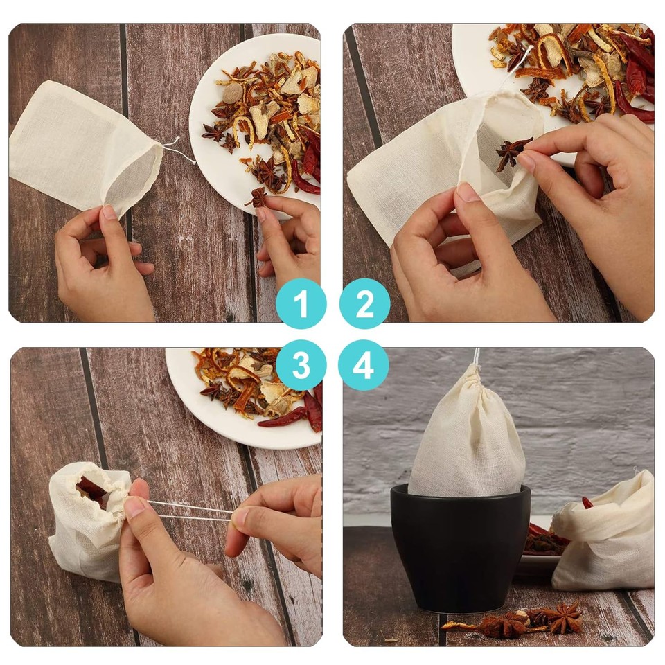 50 Sacchetti in Mussola di Cotone con Cordoncino, Bustine di Cotone ...