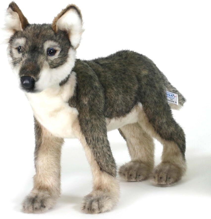 HANSA Stuffed Animal Real No.5467 Baby wolf Plush Doll Cute Kawaii From ...