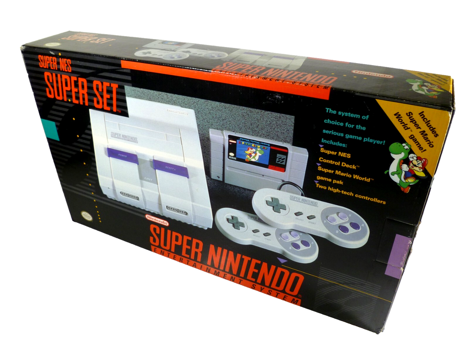 Super Nintendo SNES Vintage Gaming System Console Super Set 1991 ...