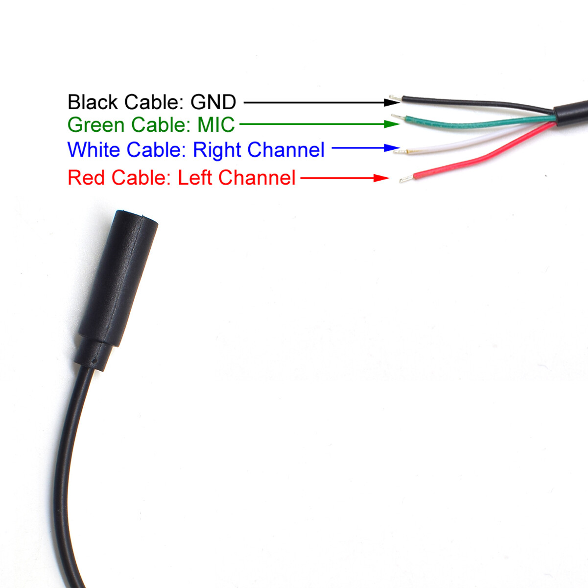 1pc 30cm 3.5mm Audio Pigtail Cable 4Pole Female Jack Audio AUX Cord 4 ...
