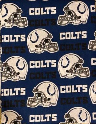 NFL Indianapolis Colts Football (helmet logo) Cotton Fabric 1/4 Yard (9 ...