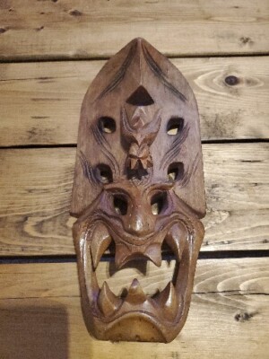 VINTAGE FILIPINO Bakunawa Dragon Mask Hand Carved Wood Tiki Tribal Mask ...