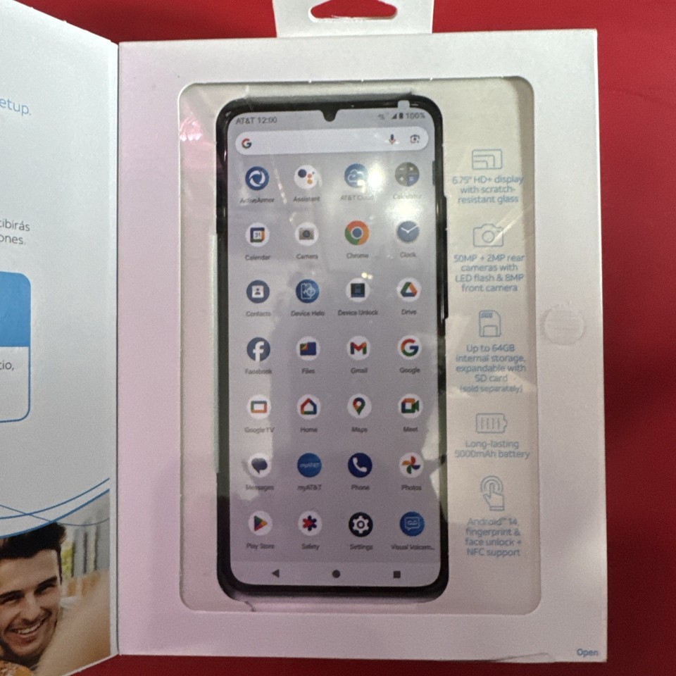 AT&T SL219A 64GB 4GB RAM ATT Verge Prepaid Smartphone - Galactic Blue ...