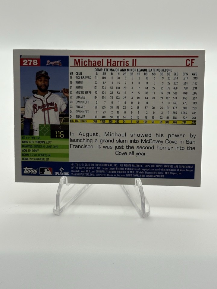 2025 Topps Archives Michael Harris II #278 Pink Foilboard Atlanta ...
