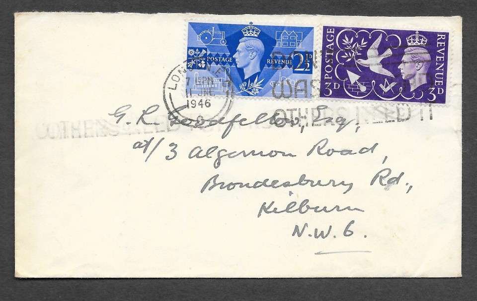 Three GB 1946 KGVI Victory Issue FDC's London CD's+ Don't Waste Bread ...