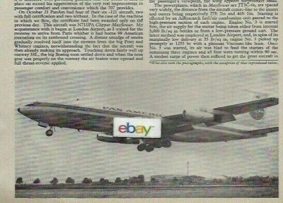 PAN AM BOEING 707 CLIPPER MAYFLOWER #N711 JET 2 PG 10/1958 ARTICLE ...