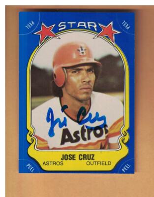 Jose Cruz AUTOGRAPHED 1981 FLEER STAR STICKER BASEBALL CARD Signed ...