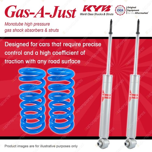 Rear KYB GAS-A-JUST Shock Absorbers + Raised Coil Springs for FORD ...