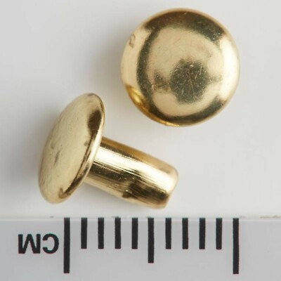 Double Cap Rivets X Small Steel Brass Plated 100 Pack 1378-11 Tandy ...