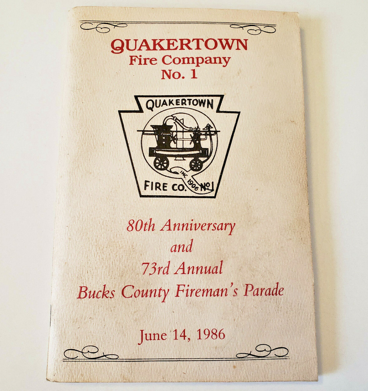 Vintage 1986 Quakertown PA 80th Anniversary Fireman's Parade Pamphlet ...