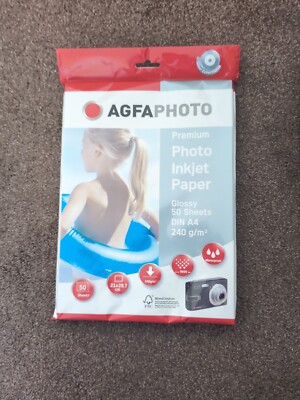 AGFA Photo Paper, Premium Glossy Paper, A4, 240gsm, 50 Sheets | eBay UK