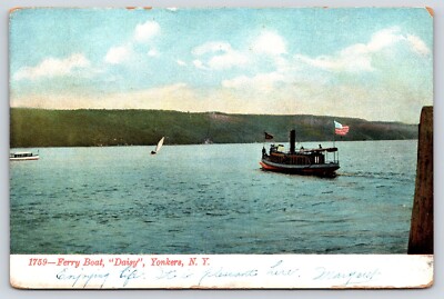 New York Yonkers Ferry Boat Daisy Vintage Postcard POSTED | eBay