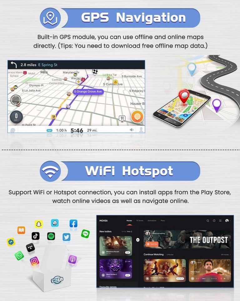 64GB Carplay For Toyota Scion xB 2008-2015 Car Stereo Radio GPS Android ...