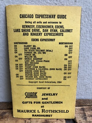 MAURICE L ROTHSCHILD Randhurst Mall 1960s Chicago Expressway Guide Adv ...