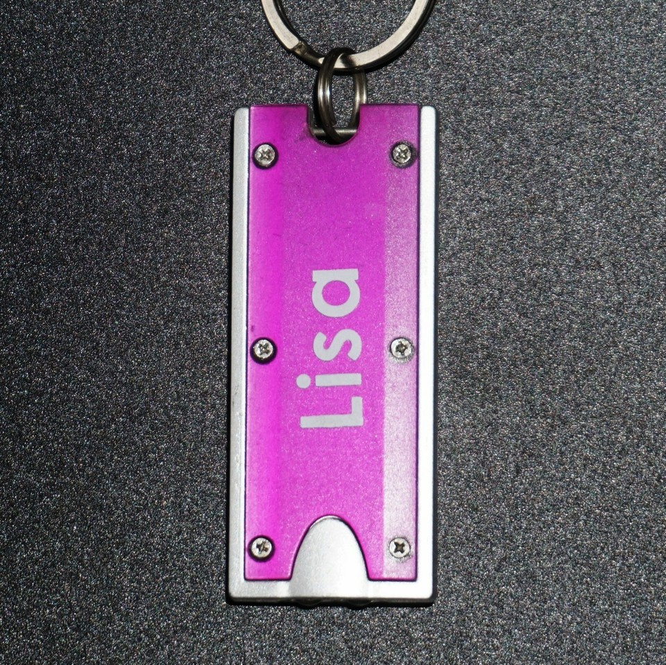 Personalized Keychain Light Up Key Ring Choose Name Colorful Mini Flash ...