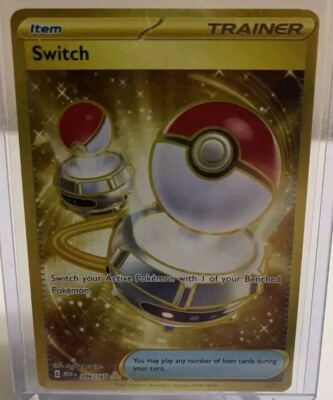 Switch Trainer 206/165 Holo Gold Secret Rare - SV 151 Pokemon +FREE EX ...
