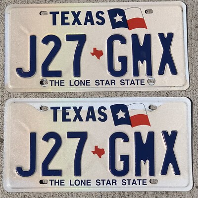 Texas License Plate 1990’s Pair Lone Star State Flag TX Vintage Crafts ...