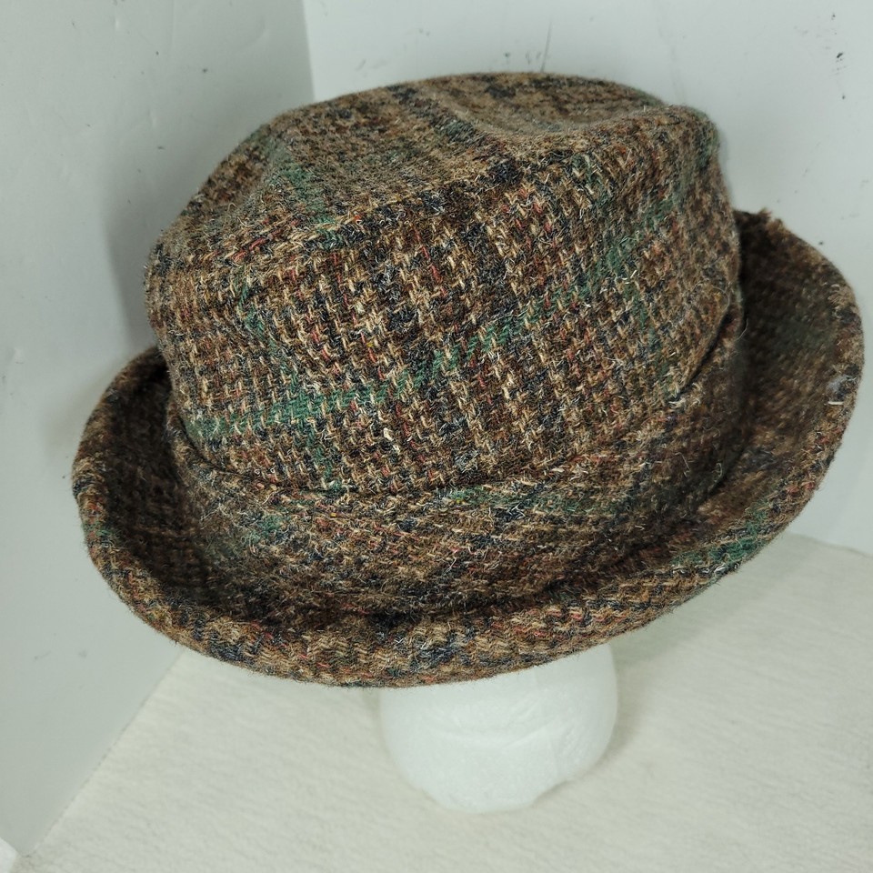 Vintage Pendleton Fedora Hat Mens Wool Brown Feathered Made in USA Plaid Hats | eBay
