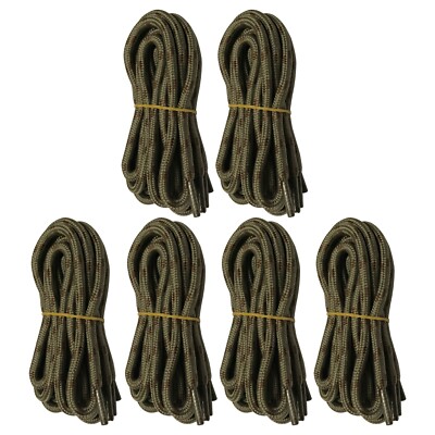 6 pairs 5mm Thick Heavy duty Round Hiking Work Boot Shoe laces Military ...