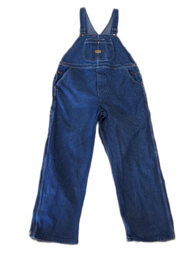Men’s Red Kap Denim Bib Overalls, Button Fly Adjustable Straps - Size ...