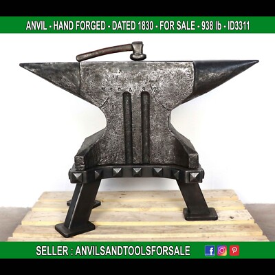 ANVIL - HAND FORGED - DATED 1830 - 938 lb - ID3311 | eBay