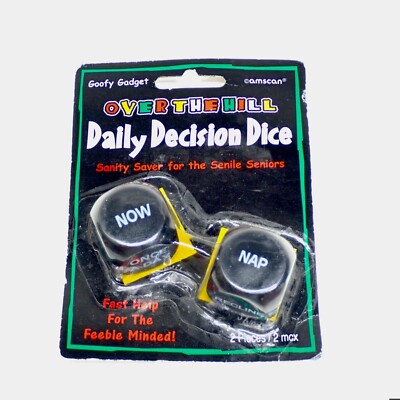 Over The Hill Daily Decision Dice Senior Gag Gift Idea -Goofy Gadget ...