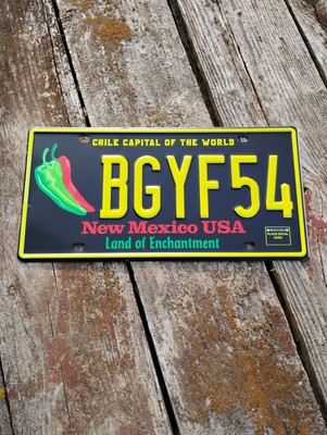 2020 New Mexico License Plate - "BGYF54" CHILE CAPITAL OF THE WORLD | eBay