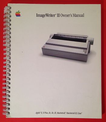 Apple Imagewriter II Computer Printer Owner's Manual - VIntage 1985 ...