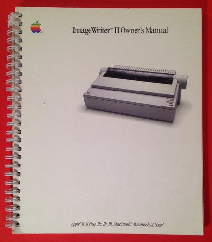Apple Imagewriter II Computer Printer Owner's Manual - VIntage 1985 ...