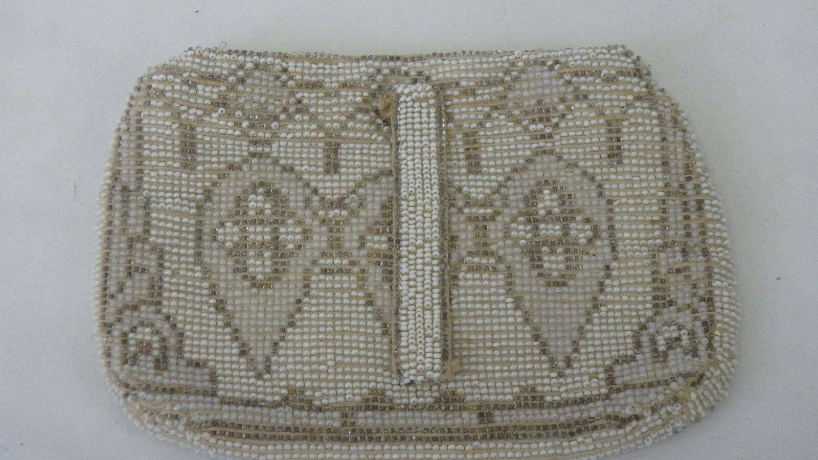 Antique 1920s Beaded Purse With Belt Loop Tiny Beads - Gem