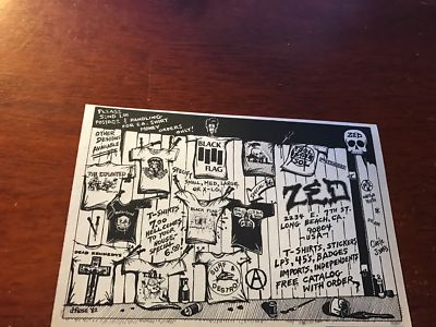 1982 VINTAGE 8"X5.25" PRINT Ad FOR ZED RECORDS/SHIRTS LONG BEACH, CA ...