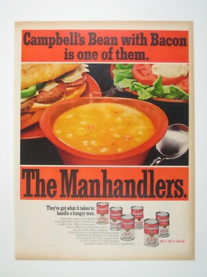 Vintage Campbells Soup Print Ad Bean With Bacon The Manhandlers | eBay